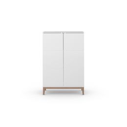 Highboard OTTO HOME, B:80cm H:121cm T:41cm, wei&szlig;, MDF, Spanplatte, Wohnzimmer, Sideboards, "Maryd", Hochkommode mit Untergestell in Holzoptik