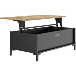 Couchtisch GAMI, B:107cm H:42cm T:60cmeiche helvezia nachbildung, anthrazit schwarz, eiche helvezia nachbildung, Wohnzimmer, Tische