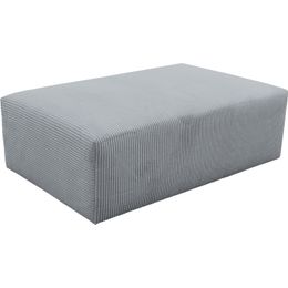 Polsterhocker WERK2, B:120cm H:41cm T:80cm, grau, 90% Polyester, 10% Nylon, Hocker, "Zeus-XL", Curvy Trend Hocker mit urbaner Optik