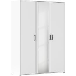 Dreht&uuml;renschrank Rauch, B:140cm H:194cm T:53cm, wei&szlig;, Holzwerkstoff, Schr&auml;nke, "Kleiderschrank Schrank Garderobe W&auml;scheschrank VOYAGER", mit modernen