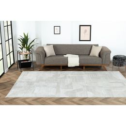 Teppich, B:200cm H:10mm L:290cm, beige, MyFlair M&Ouml;BEL & ACCESSOIRES, Polyester, Wohnzimmer, Teppiche, "My Circles", Kurzflor, modernes Design,