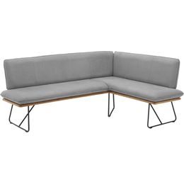 NIEHOFF SITZM&Ouml;BEL Eckbank, H:85cm T:68cm, grau, NIEHOFF SITZM&Ouml;BEL, 100% PES, Esszimmer, Sitzb&auml;nke, Spitzkissenoptik, mit umlaufender Holzleiste in Charakter-Eiche