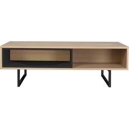 Couchtisch Inosign, B:110cm H:38cm T:55cm, schwarz, MDF, Metall, Wohnzimmer, Tische, "Eileen", Ablagetisch Eiche Dekor