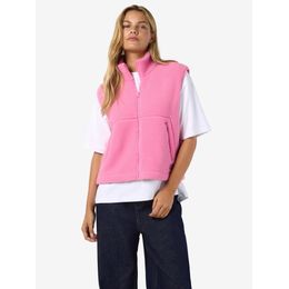 Noisy may Damen Fellweste "NMMASEY SHORT TEDDY VEST FWD NOOS"begonia pink, Gr. XS, unifarben, Obermaterial: 100% Polyester, Westen