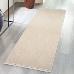 Teppich Carpet City, B:80cm H:11mm L:300cm, gelb, Obermaterial: 100% Polyester, Wohnzimmer, Teppiche, "CLASICO 0052", L&auml;ufer, Kurzflor,