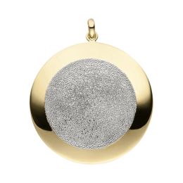 Kettenanh&auml;nger Jobo "Anh&auml;nger rund 39 mm", gold (goldfarben), Schmuckanh&auml;nger, Damen, Silber 925 (Sterlingsilber), Kettenanh&auml;nger, 925 Silber vergoldet mit Glitzereffekt