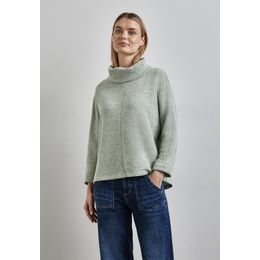 Street One Damen Langarmshirt, gr&uuml;n, Gr. 36, unifarben, Stoff, 70% Polyester, 25% Viskose, 5% Elasthan, Shirts, im angenehmen Materialmix