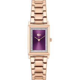 Lacoste Damen Quarzuhr "CATHERINE", rosa, Armbanduhren, Armbanduhr, Damenuhr, analog, Glaskristalle, Edelstahlarmband