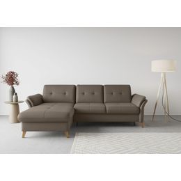 Sit & More Ecksofa SIT & MORE, B:268cm H:90cm T:176cm, braun, Wohnzimmer, Sofas, "G&ouml;teborg", Sitztiefenverstellung und Federkern, wahlweise mit Bettfunktion