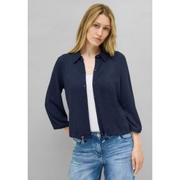 Cecil Damen Cardigan, blau, Gr. XXL, unifarben, Stoff, 60% Viskose, 40% Polyester, Strickjacken, aus elastischem Materialmix