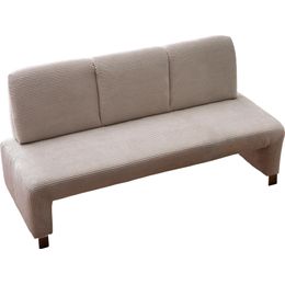 Polsterbank, B:182cm H:91cm T:67cm, beige, exxpo - SOFA FASHION, NaturLeder;Strukturstoff (Zusammensetzung: Polyester 100%);Luxus-Microfaser