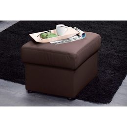 Sit & More Hocker SIT & MORE, B:58cm H:45cm T:58cm, braun, Luxus-Microfaser ALTARA NUBUCK (100% Polyester);SOFTLUX-Kunstleder;NaturLEDER (echtes