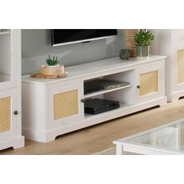 Lowboard OTTO HOME, B:175cm H:50cm T:40cm, wei&szlig;, Massivholz, Wohnzimmer, Sideboards, "Linda", Kommode mit Weidet&uuml;renfronten, sch&ouml;nen Metallgriffen,