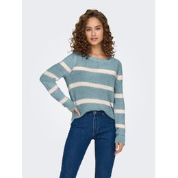 Only Damen Strickpullover "ONLGEENA XO L/S PULLOVER KNT NOOS"arona stripes:eggnog, Gr. XL, gestreift, Strick, Obermaterial: 65% Polyacryl, 35%