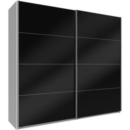Schwebet&uuml;renschrank wimex, B:225cm H:210cm T:65cm, schwarz-wei&szlig;, Schr&auml;nke, "Easy", mit Vollglas