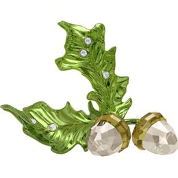 Swarovski Dekofigur "Kristallfigur Sammelfigur Idyllia Eiche", B/H/T: 4,11cm x 4,98cm x 6,44cm, gr&uuml;n, Metall, Swarovski Kristall, B:4,11cm H:4,98cm