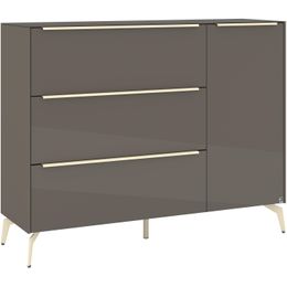 Sideboard, B:137cm H:109cm T:42cmanthrazit matt lack, glas anthrazit glanz, SET ONE BY Musterring, Glas, Holzwerkstoff, Wohnzimmer, Sideboards,