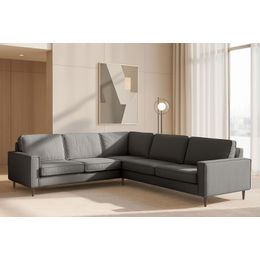 Ecksofa Home Affaire, B:290cm H:89cm T:250cmgrau, 100% Polyester, Wohnzimmer, Sofas, "Pinto Skandi, 290 cm, Chenille, Struktur, Ottomane links /