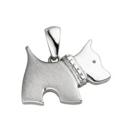 Kettenanh&auml;nger Jobo "Anh&auml;nger Hund Terrier 13 mm", silber 925, Schmuckanh&auml;nger, Damen, Silber 925 (Sterlingsilber), Kettenanh&auml;nger, 925 Silber rhodiniert