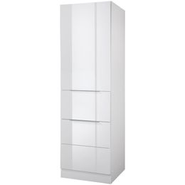 Seitenschrank KOCHSTATION, B:60cm H:200cm T:60cm, wei&szlig;, Holzwerkstoff, MDF, K&uuml;che, Schr&auml;nke, "KS-Brindisi", 60 cm breit, 200 cm hoch, viel Stauraum