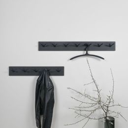Garderobenhalter SPINDER DESIGN, B:74,5cm H:12,5cm T:10cm, schwarz, Metall, Garderobenhalter, "Pull", Metall, Breite 74,5 cm