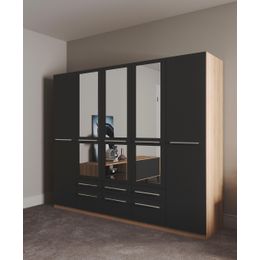 Kleiderschrank Priess, B:230cm H:193cm T:54cm, braun, Holzwerkstoff, Schlafzimmer, Schr&auml;nke, "Schrank Garderobe W&auml;scheschrank Barcelona in 5