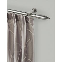 Gardinenstange Garesa, L:210cm, silber, Metall, Wohnzimmer, Gardinenstangen, "CARTOUCHE", Vorhanggarnitur, verl&auml;ngerbar, Wandmontage, edelstahl optik