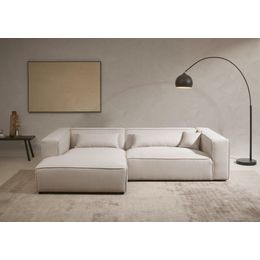 LeGer Home by Lena Gercke "PIARA XXL, Big-Sofa, Cord, Leinenoptik o. Strukturstoff, L-Form" wahlweise Ottomane rechts/links, Kedernaht, extra tiefe