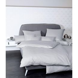 Bettw&auml;sche Janine, grau, Mako-Satin, Obermaterial: 100% Baumwolle, Bettw&auml;sche, "Colors 31001", feinf&auml;dige uni Bettw&auml;sche f&uuml;r alle Jahreszeiten,