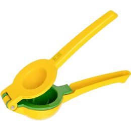 HENSSLERS 2in1 Zitruspresse "HENSSLERS Zitronenpresse 2in1", B:7,5cm H:5cm T:22,5cm, gelb, Entsafter, zum Verfeinern von Getr&auml;nken und Gerichten,