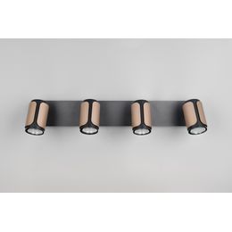 Trio LEUCHTEN Deckenstrahler "GILLAN, Spot 4-flammig, exkl 4x GU10 max 10W, 60x16x12 cm (B/H/T)", 4, H: 16cm, 1 Stk.braun, K&uuml;che, Leuchten, als