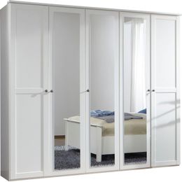 Kleiderschrank wimex, B:225cm H:210cm T:58cm, wei&szlig;, Schlafzimmer, Schr&auml;nke, "Chalet", mittig mit Spiegelt&uuml;ren
