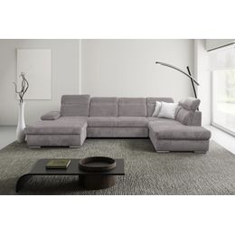 Wohnlandschaft WERK2, B:359cm H:86cm T:232cm, braun, 100% Polyester, Sofas, "Cordoba inkl. Bett, Bettkasten & Kopfteilfunktion, Breite 359 cm",
