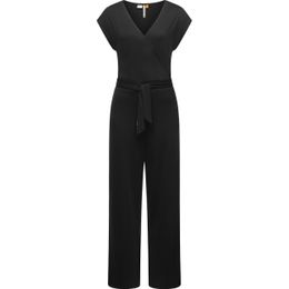 Ragwear Damen Jumpsuit "Goldea", schwarz, Gr. M, Material: 70% Modal, 30% Polyester, Overalls, Langer Damen Overall mit Bindeg&uuml;rtel