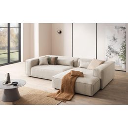 LeGer Home by Lena Gercke "PIARA XXL, Big-Sofa, Cord, Leinenoptik o. Strukturstoff, L-Form" wahlweise Ottomane rechts/links, Kedernaht, extra tiefe