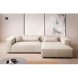 LeGer Home by Lena Gercke "PIARA XXL, Big-Sofa, Cord, Leinenoptik o. Strukturstoff, L-Form" wahlweise Ottomane rechts/links, Kedernaht, extra tiefe