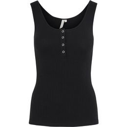 Pieces Damen Tanktop "PCKITTE TANK TOP NOOS BC", schwarz, Gr. M, unifarben, Single Jersey, Obermaterial: 95% Baumwolle, 5% Elasthan, Tops