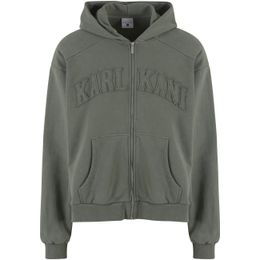 Karl Kani Herren Kapuzenpullover "Karl Kani College Heavy Crop Zip Hoodie"olive, Gr. L, mehrfarbig, 65% Baumwolle, 35% Polyester, Pullover