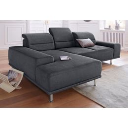 Sit & More Ecksofa SIT & MORE, B:269cm H:93cm T:174cm, grau, Struktur (100% Polyester);Luxus-Microfaser ALTARA NUBUCK (100% Polyester);Luxus-Microfaser (100%