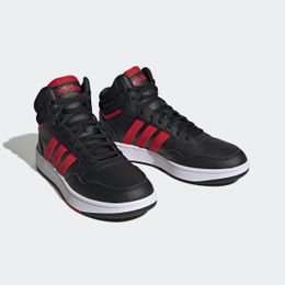 Herren Sneaker "HOOPS 3.0 MID", adidas Sportswear, Gr. 44, rot, Synthetik, Textil, Schuhe