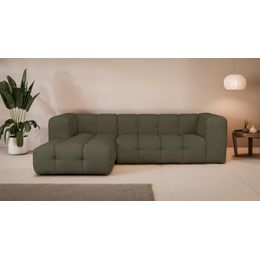 Ecksofa, B:276cm H:75cm T:178cm, gr&uuml;n, LeGer Home by Lena Gercke, 100% Polyester, Wohnzimmer, Sofas, "TALISHA L-Form Designersofa, moderne Steppung,