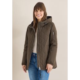 Steppmantel Cecil, Damen, Gr. S (38), mocha taupe, Stoff, Obermaterial 1: 100% Polyester; Obermaterial 2: 100% Polyester; Futter: 100% Polyester; F&uuml;llung: 100% Polyester, gemustert, comfort fit, ohne Ausschnitt, Rippb&uuml;ndchen, M&auml;ntel Steppmantel, mit moderner Steppung