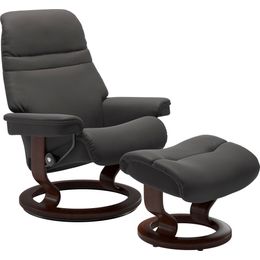 stressless "Sunrise" Set, Relaxsessel mit Hocker, mit Classic Base, Gr&ouml;&szlig;e M, Gestell Braun