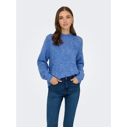 Jacqueline de Yong JDY Damen Stehkragenpullover "JDYZOEY LIFE L/S HN RAGLAN PUL KNT NOOS", blau, Gr. M, meliert, Strick, Obermaterial: 70% Polyester, 21% Nylon, 8%
