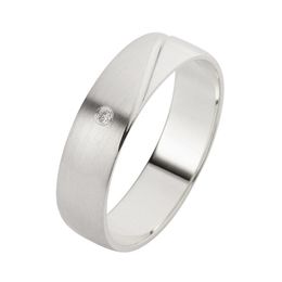 Firetti Damen Trauring "Schmuck Geschenk Gold Hochzeit Ehering Trauring "LIEBE"", 21, SI = kleine Einschl&uuml;sse mit Brillant, Wei&szlig;gold 375, 5mm, wei&szlig;,