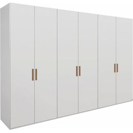Dreht&uuml;renschrank Rauch, B:300cm H:223cm T:61cm, wei&szlig;, Holzwerkstoff, Schr&auml;nke, "Your Joyce", mit Massivholzgriffen