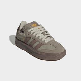 M&auml;dchen Sneaker "SAMBA XLG", adidas originals, Gr. 38,5silber pebble, earth strata, clay, Leder, Schuhe, f&uuml;r Kinder & Jugendliche