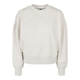 Sweater Urban Classics "Urban Classics Damen Ladies Oversized Rainbow Crewneck", Damen, Gr. M, lightgrau, 65% Baumwolle, 35% Polyester, Rundhals, Sweatshirts Sweater
