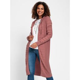 Casual Looks Damen Longstrickjacke, rot, Gr. 38, unifarben, 50% Baumwolle, 50% Polyacryl, Strickjacken