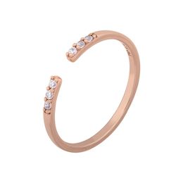 CAI CA&Iuml; Damen Fingerring "925/- Sterling Silber ros&eacute;vergoldet offen Zirkonia Stacking", 048 (15,3), Silber 925 (Sterlingsilber)rot, Silber 925